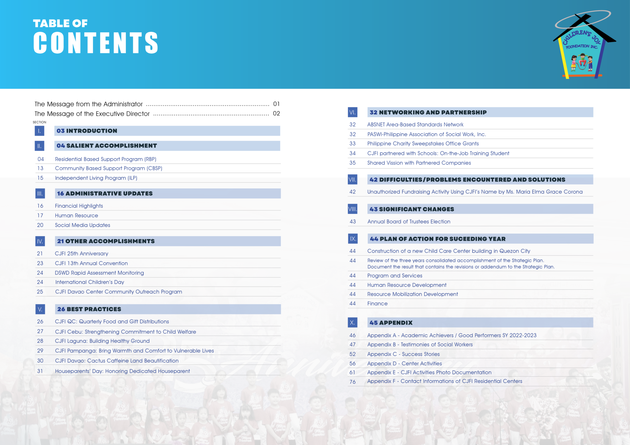 CJFI 2023 Annual Report is Now Available - Children's Joy Foundation, Inc.